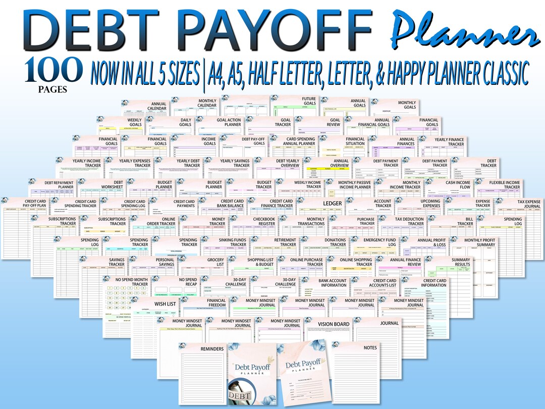 Debt Payoff Tracker Debt Free Planner Debt Snowball Credit Card Debt ...
