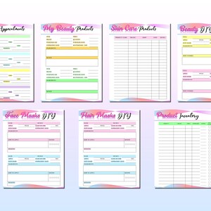 Beauty Planner Skincare Printable Self Care Planner Digital Makeup Glow ...