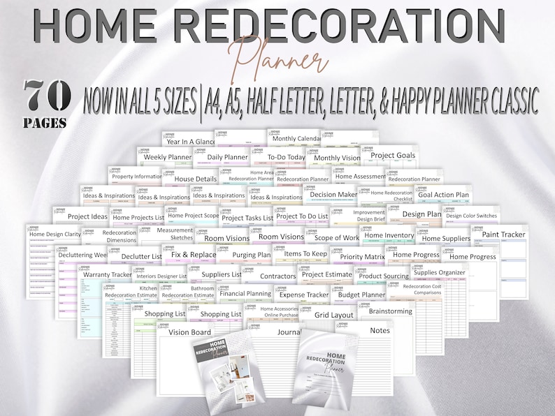 Home Decor Planner Home Decoration Redecoration Renovation - Etsy