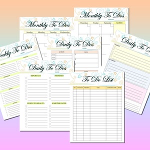 To Do List Goals Weekly Checklist Daily Monthly Productivity List ...