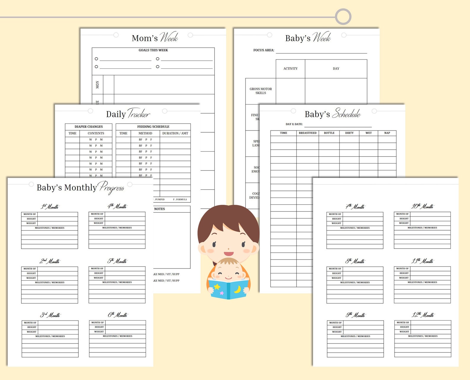 Newborn Baby Planner Digital Download Baby Book Memories Printable Baby ...