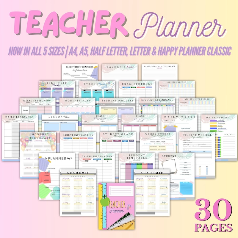 Teacher Planner' - Etsy