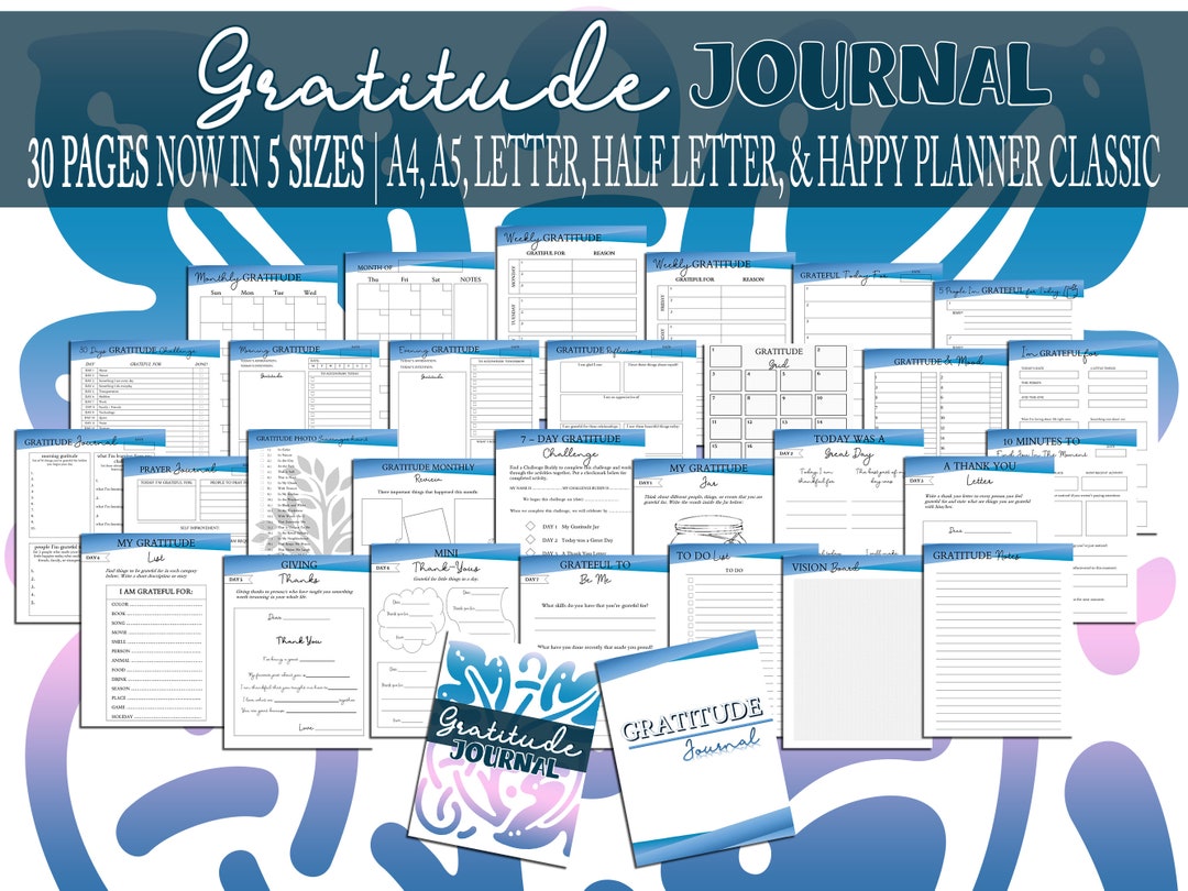 Gratitude Journal Printable Grateful Journal Mindfulness Digital ...