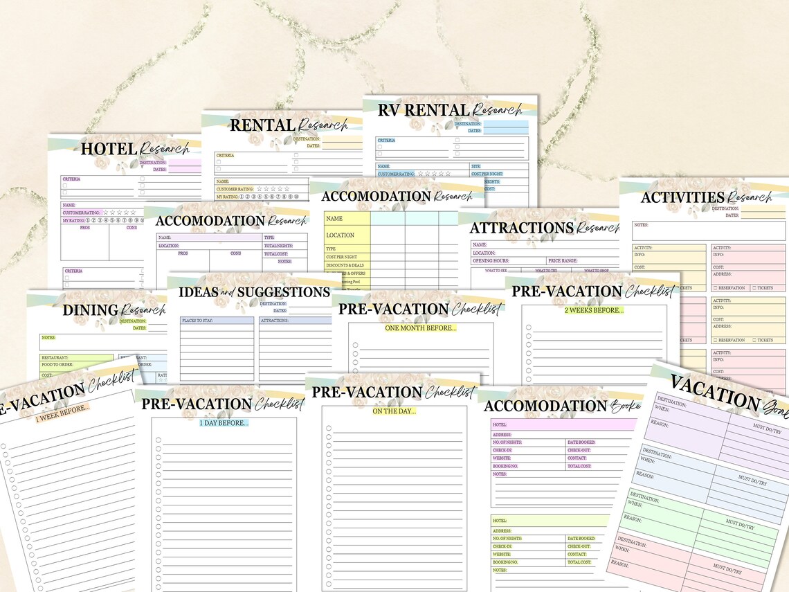 Vacation Planner Planning Journal Hotel Mountain Beach Cruise Island ...