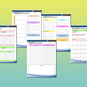 Productivity Planner Printable Daily Goal Tracker Digital Download ...