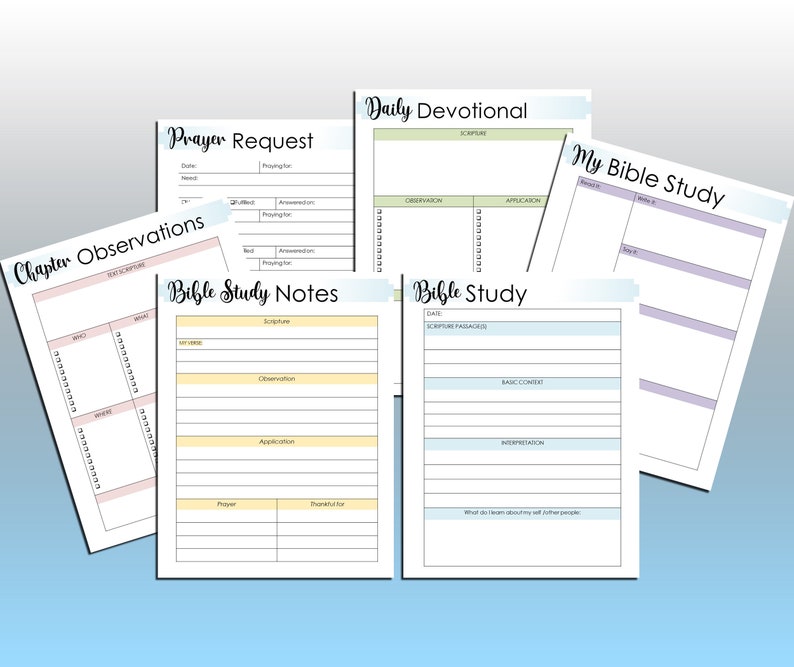Devotional Journal Printable Bible Study Planner Prayer - Etsy