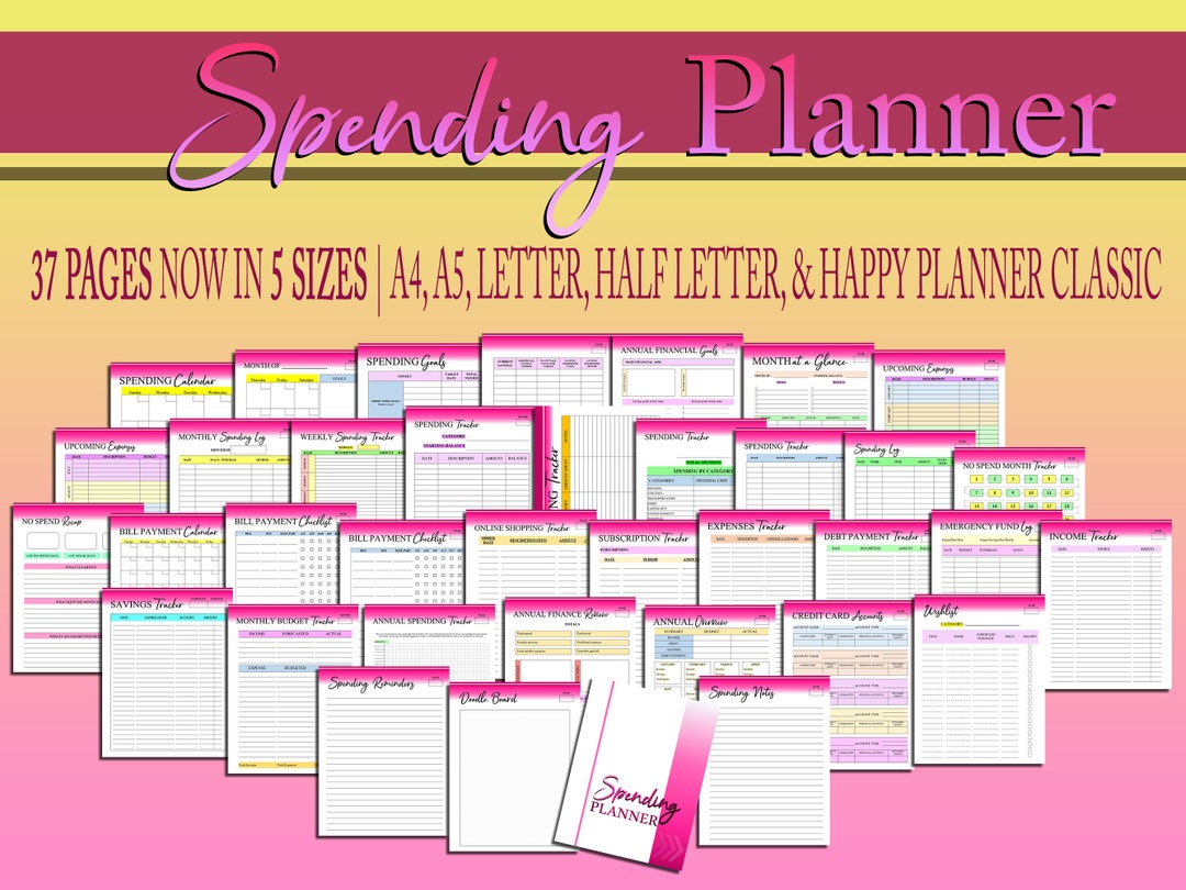 Spending Planner Printable Finance Digital Download Bill Tracker ...