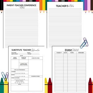Teacher Planner Minimalistic School Printable Academic Digital Download ...