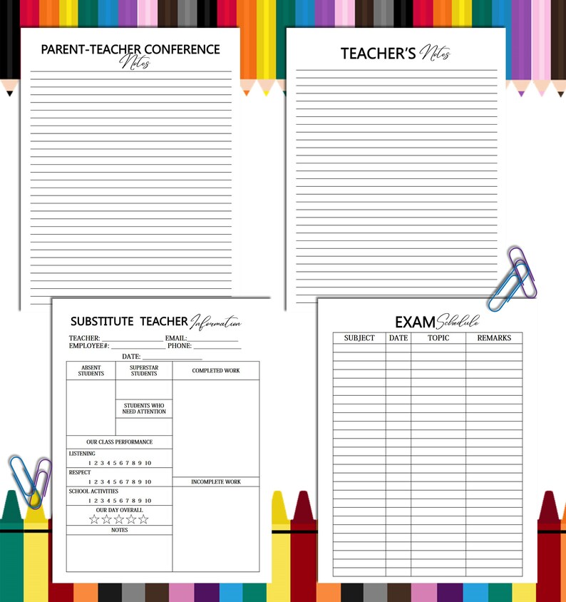Teacher Planner Minimalistic School Printable Academic Digital - Etsy