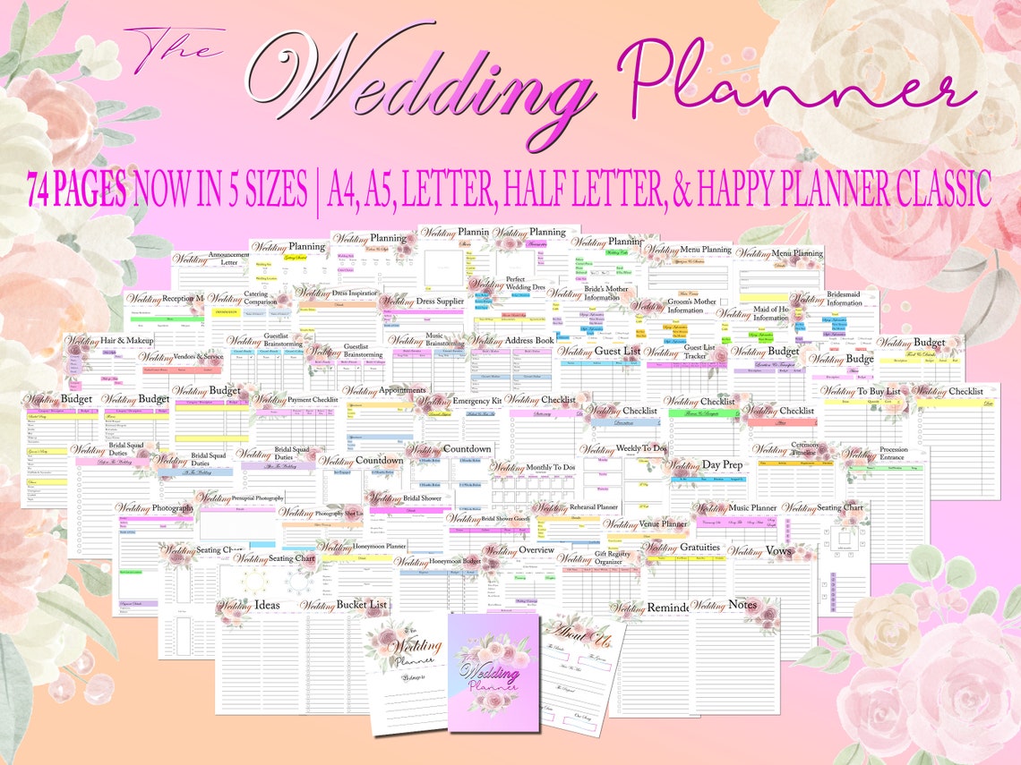 Wedding Planner Printable Wedding Organizer Digital Download | Etsy
