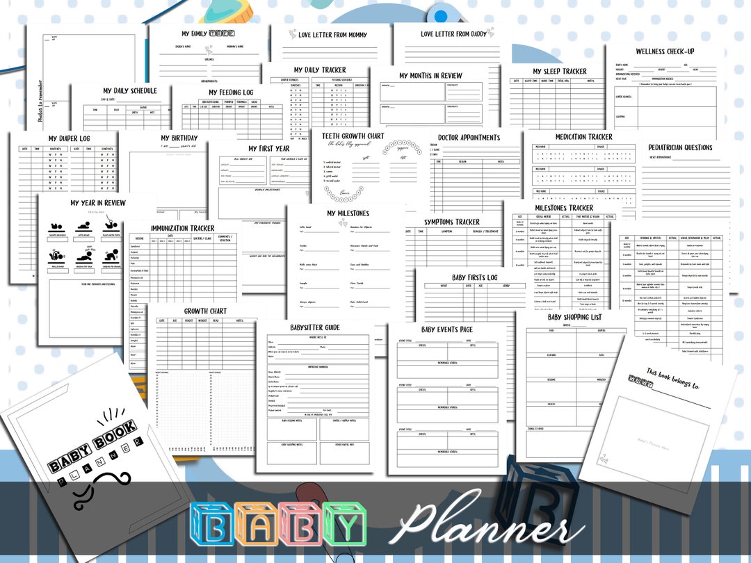 Baby Planner Printable Feed Digital Download Baby Book Memories Planner ...