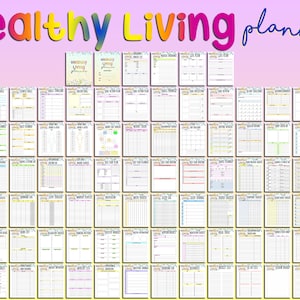Healthy Living Planner Wellness Tracker Self Care Weight Loss Fitness ...