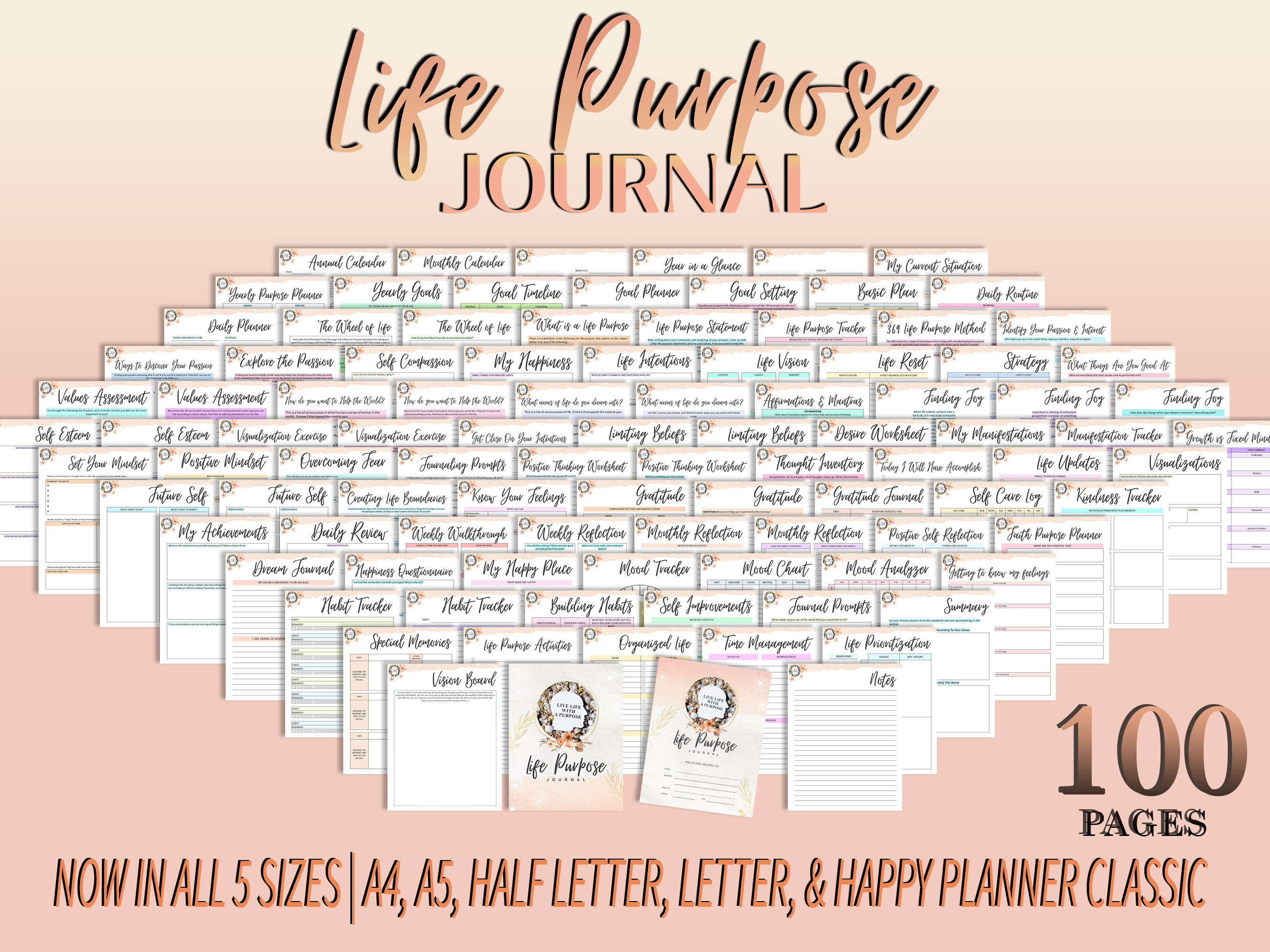 Life Purpose Planner Self Care Journal Live Life Purposefully - Etsy