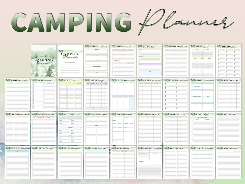 Camping Planner Travel Journal Vacation Girls Camp Boys Camp Summer ...