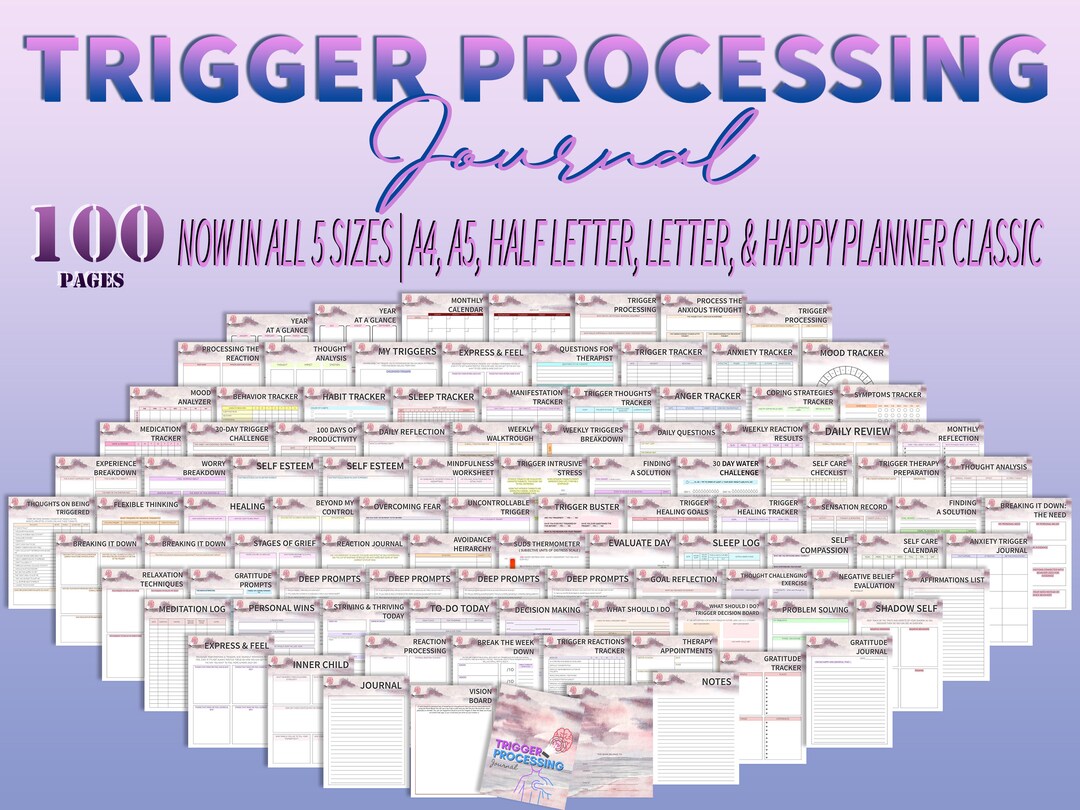 Trigger Processing Trauma Journal Grief Thought Therapy Self - Etsy