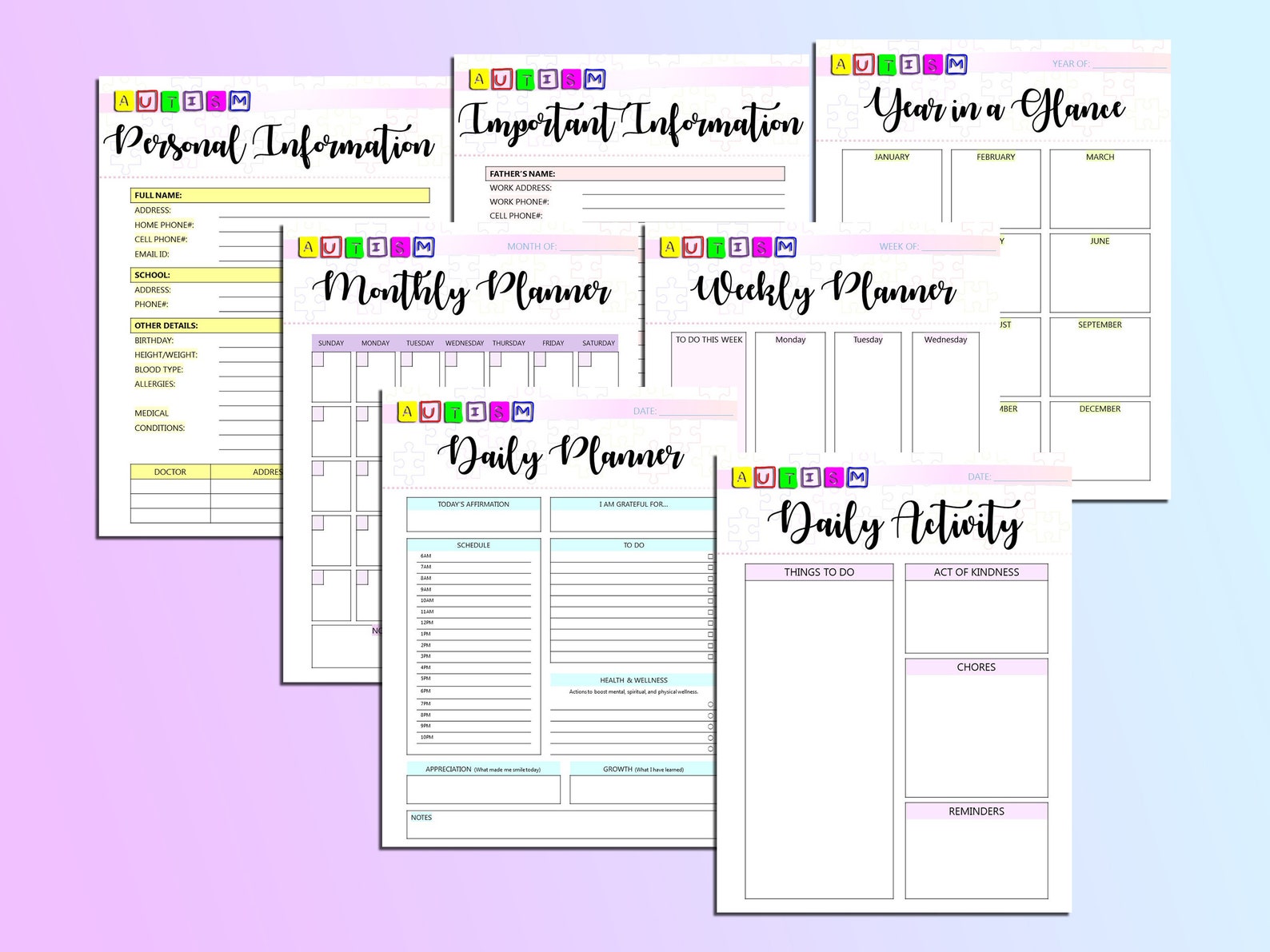 Ultimate Autism Therapy Planner ADD Aspergers Printable School - Etsy