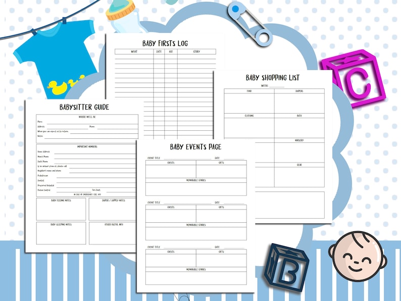 Baby Planner Printable Feed Digital Download Baby Book - Etsy