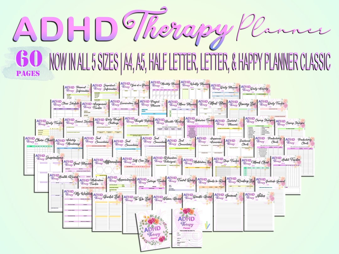 Ultimate ADHD Therapy Planner ADD Printable School Project Digital ...