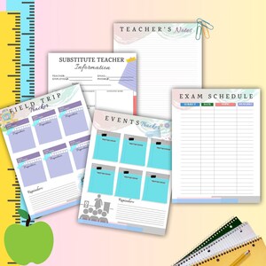 Teacher Planner Undated School Printable Academic Digital Download ...