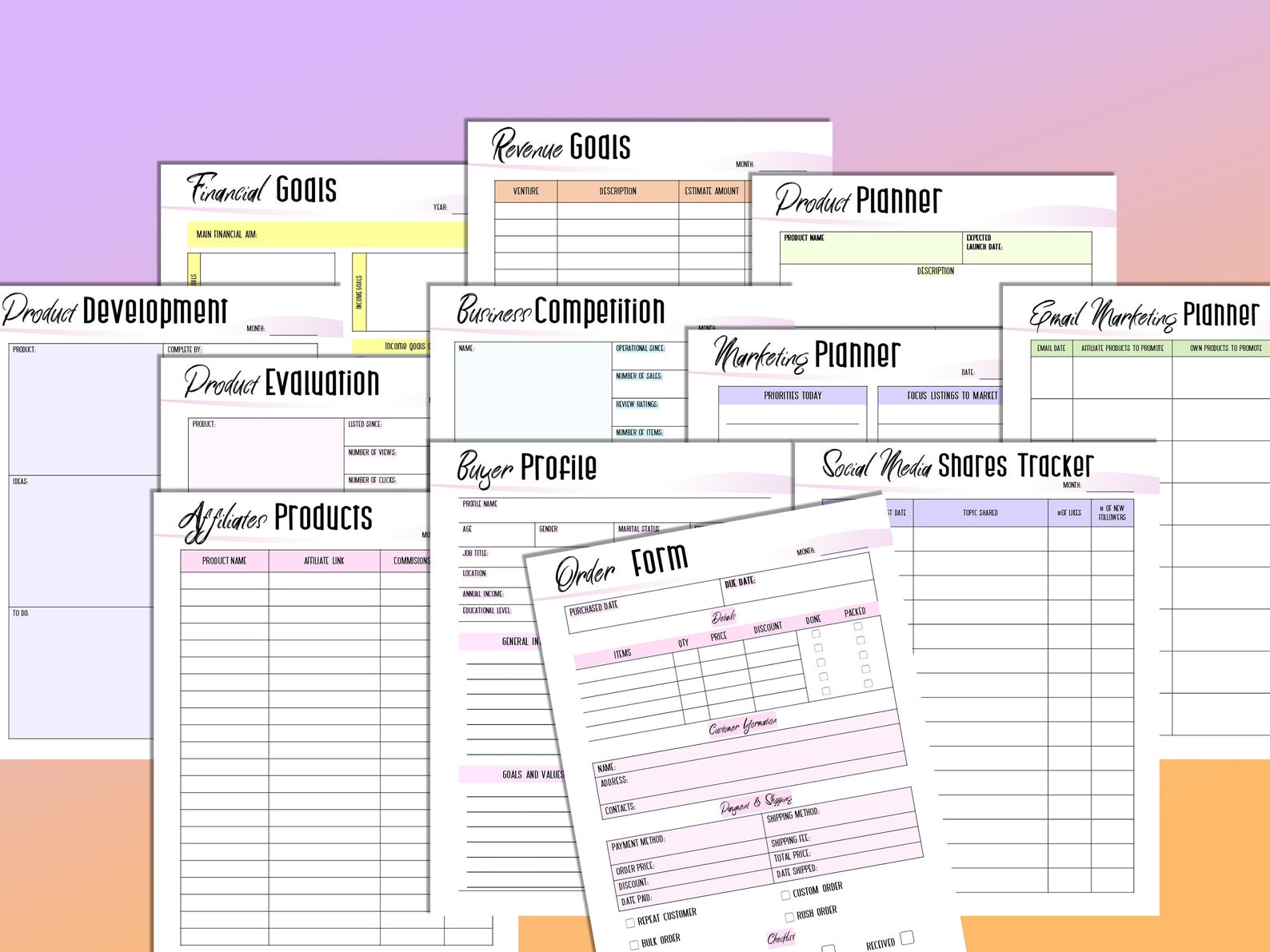 Side Hustle Freelance Business Planner Printable Solopreneur Budget ...