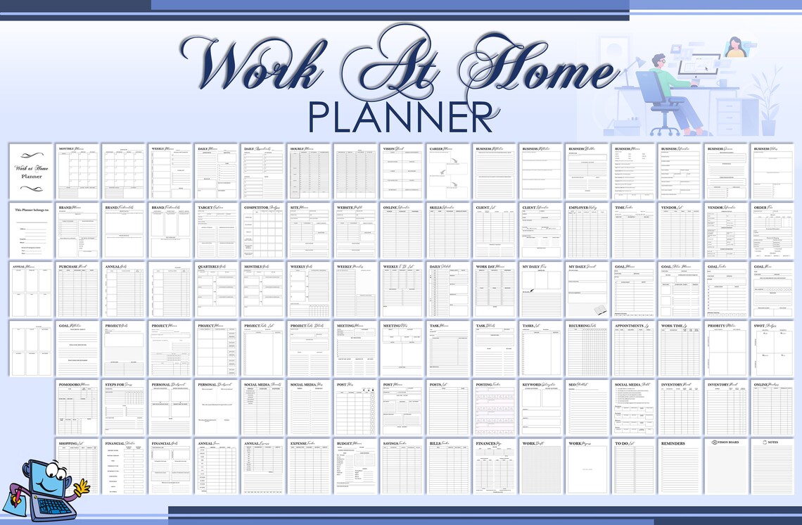 Work From Home Planner Printable Daily Work Planner Home - Etsy