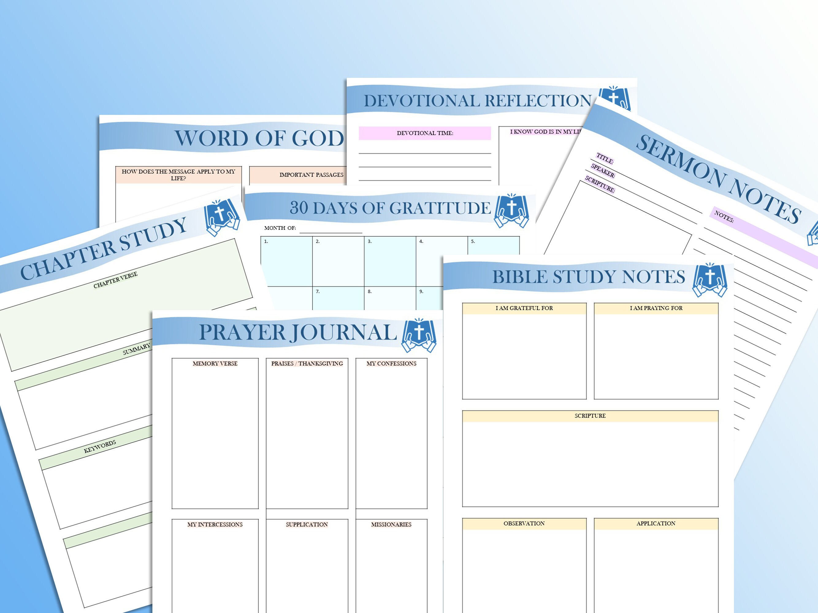 Devotional Journal Christian Faith Printable Bible Study Prayer Journal ...