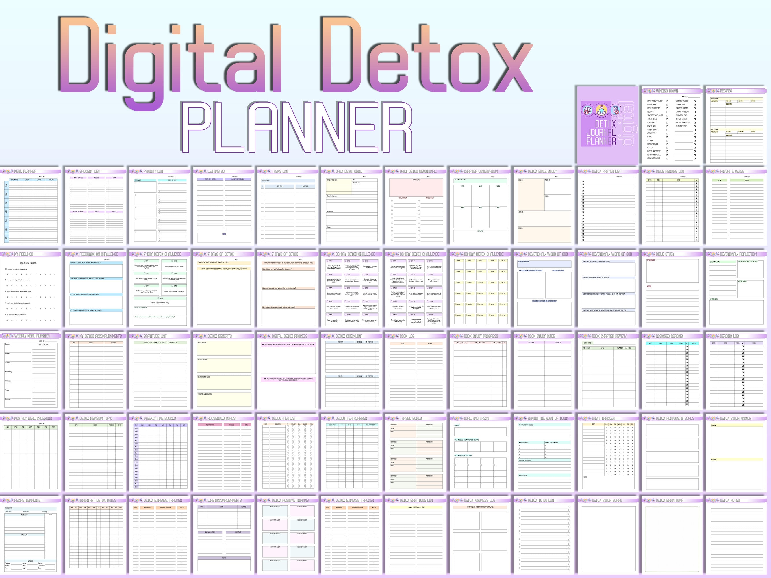 Digital Detox Diaries Workbook Journal Self Reflection Planner - Etsy