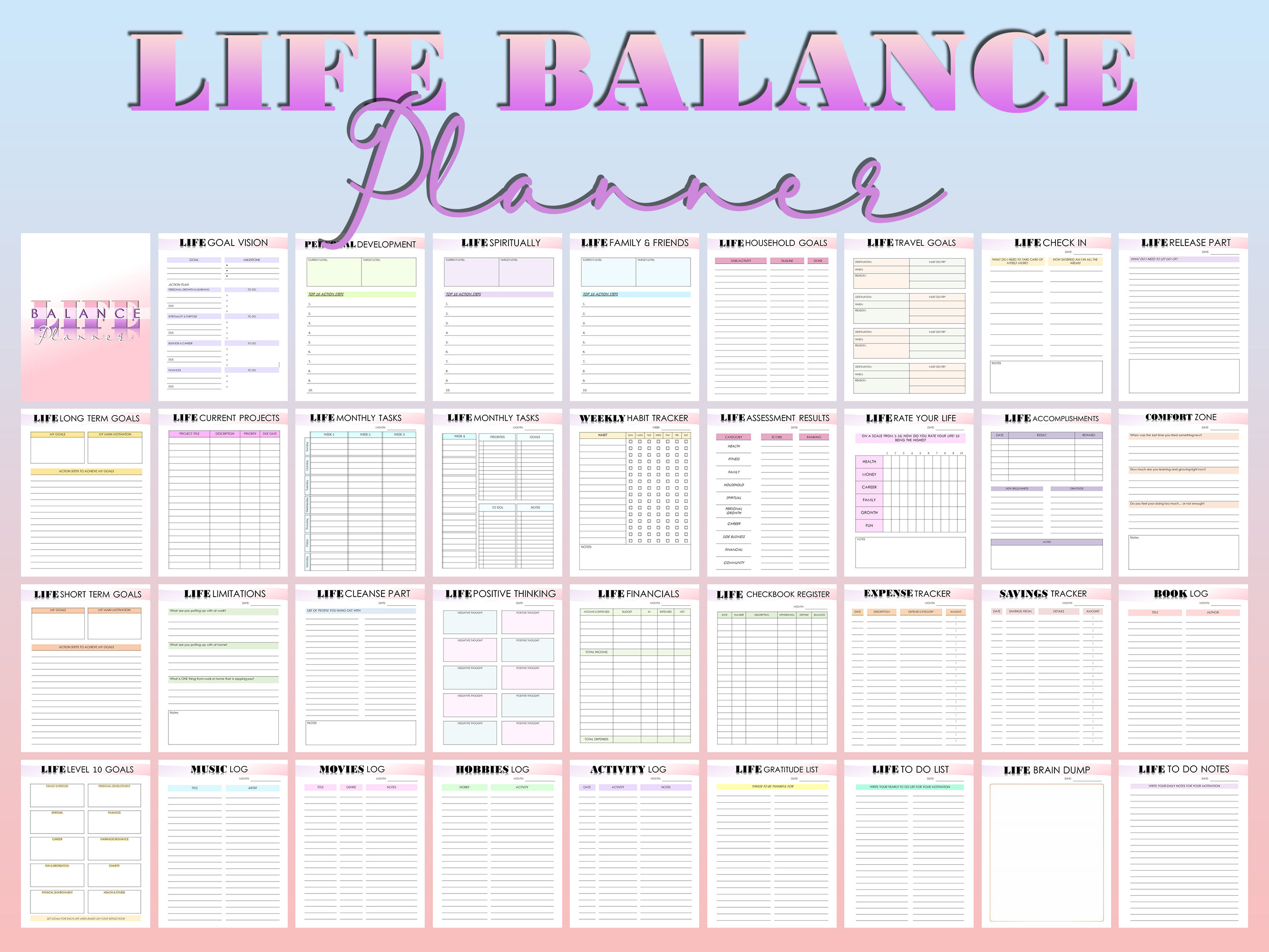 Life Balance Planner Self Care Self Improvement Journal - Etsy