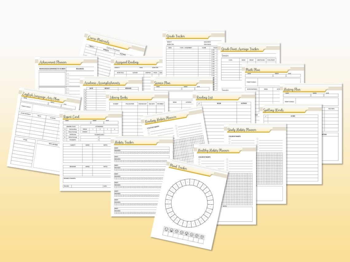 Homeschool Planner Printable Academic Digital Download Lessons - Etsy