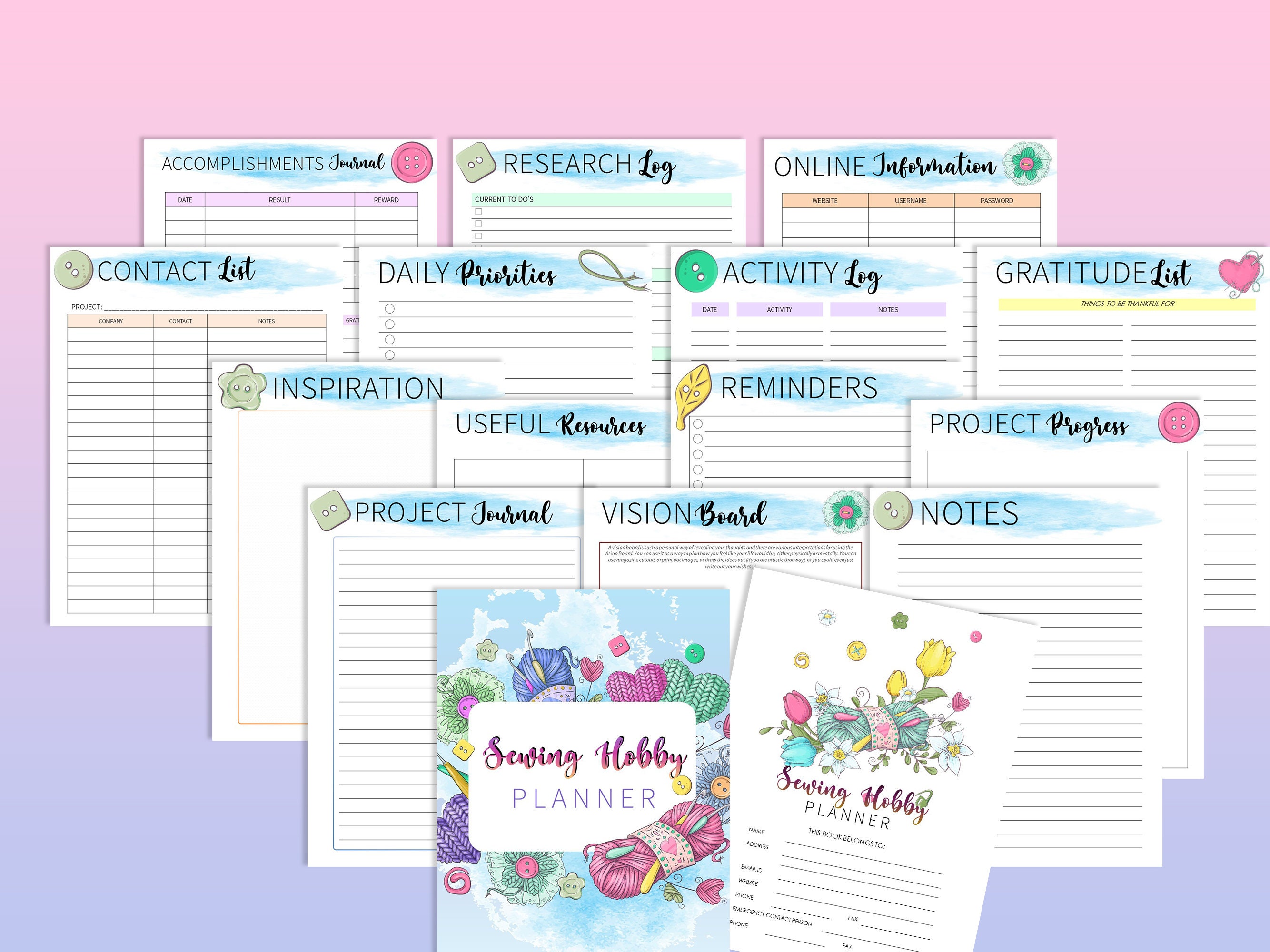 Sewing Planner Journal Notebook Organizer Fashion Design - Etsy