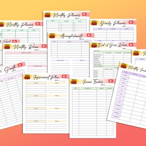 Youtube Planner Social Media Video Vlog Tracker Printable Business ...