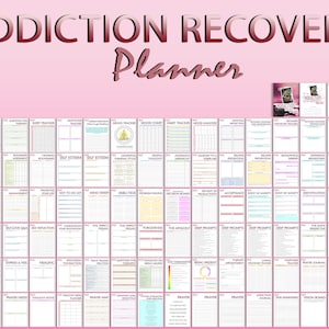 Addiction Recovery Worksheets Sobriety Planner Mental Health Self Care ...