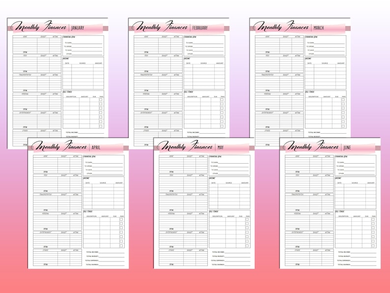 Undated Digital Planner Undated Calendar Printable Digital - Etsy