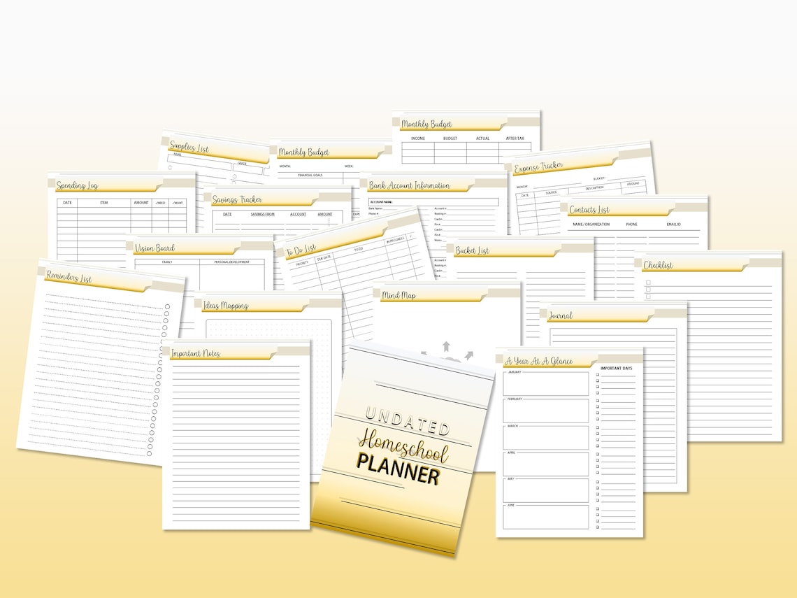 Homeschool Planner Printable Academic Digital Download Lessons - Etsy