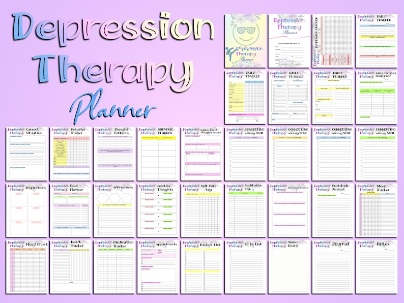 Depression Therapy Journal Mood Tracker Anxiety Planner - Etsy