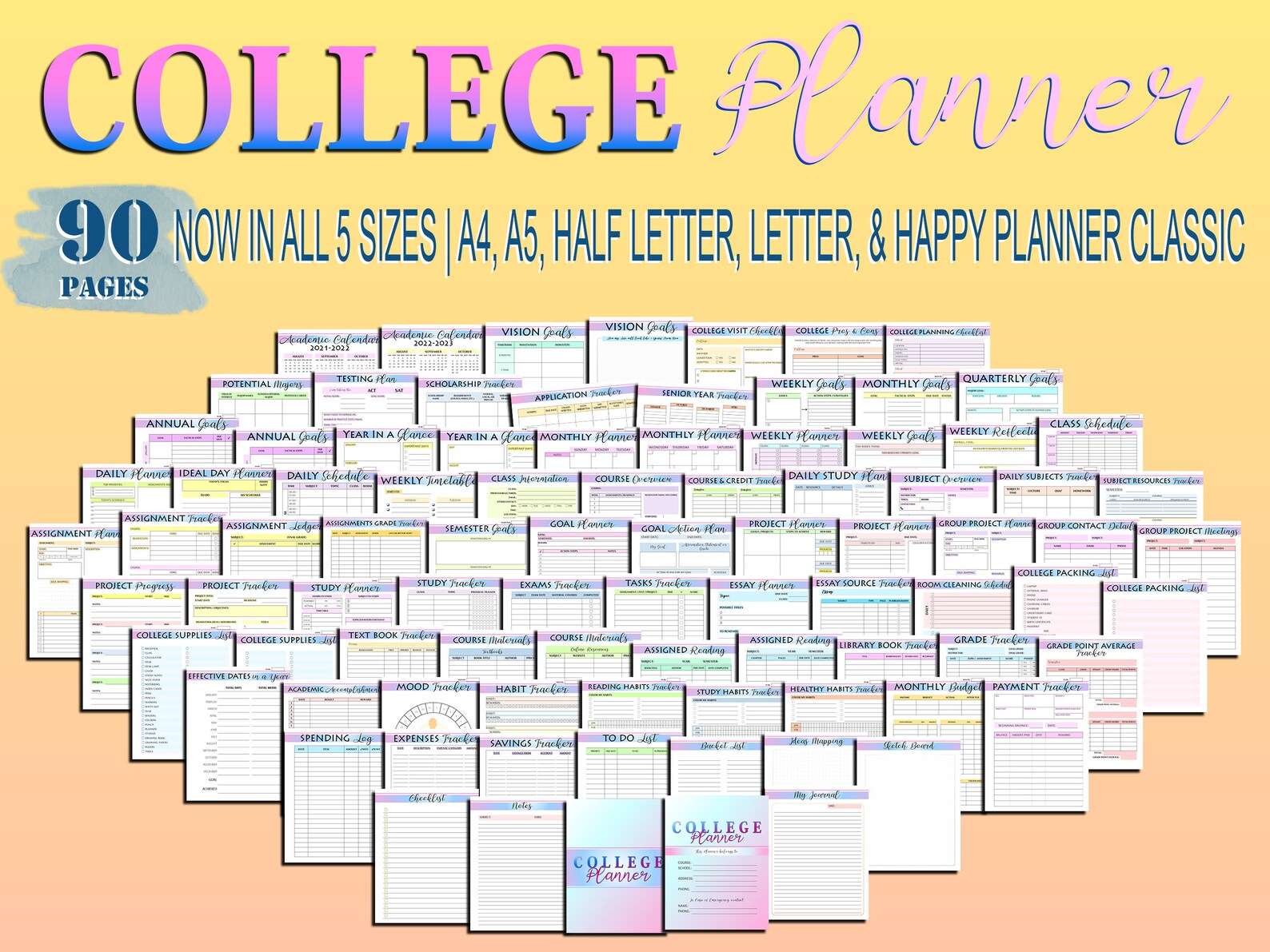 College Planner Printable Planning Visit Student Digital - Etsy