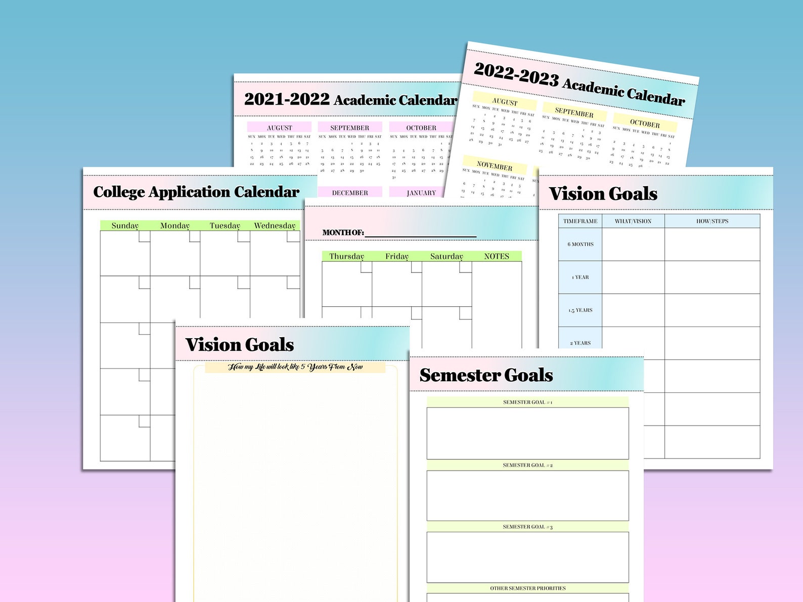College Planning Checklist Printable Planner College Visit Student ...