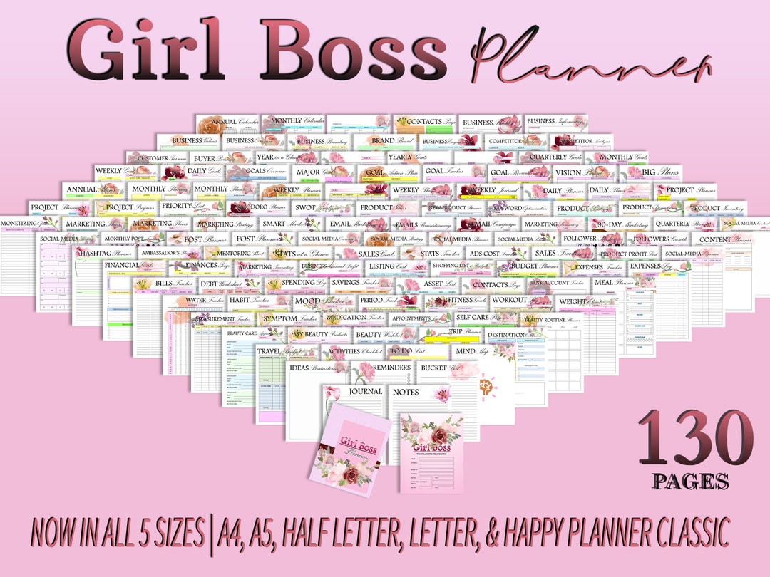 Girl Boss Planner That Girl 2024 UPDATED Printable Boss Babe Lady Small ...