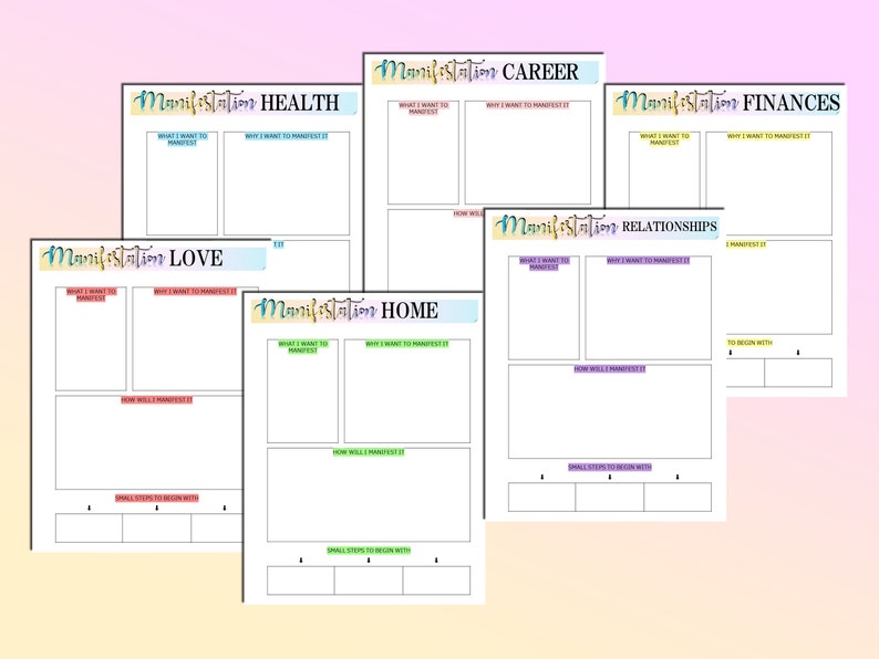 Manifestation Journal Intentions Planner Printable Law of Attraction ...