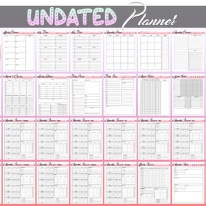 Undated Digital Planner Undated Calendar Printable Digital Download ...
