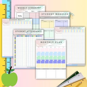 Teacher Planner Undated School Printable Academic Digital Download ...