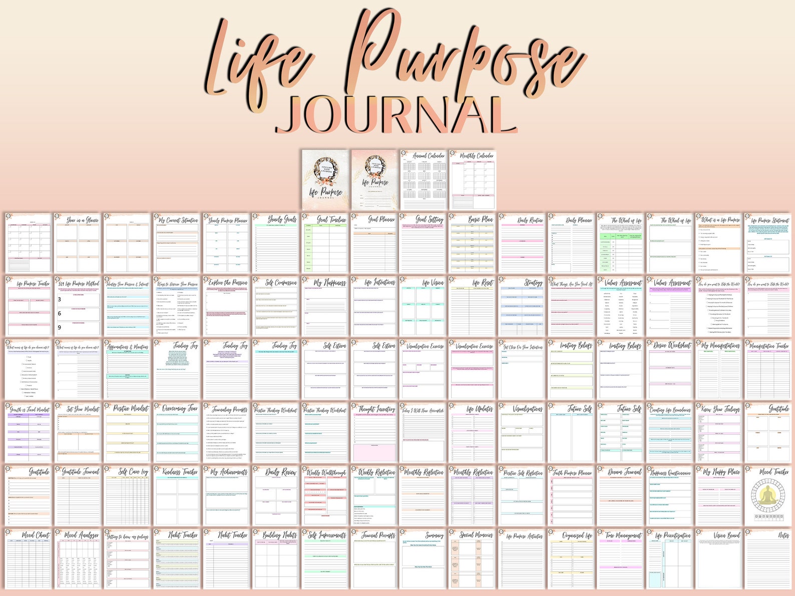 Life Purpose Planner Self Care Journal Live Life Purposefully - Etsy