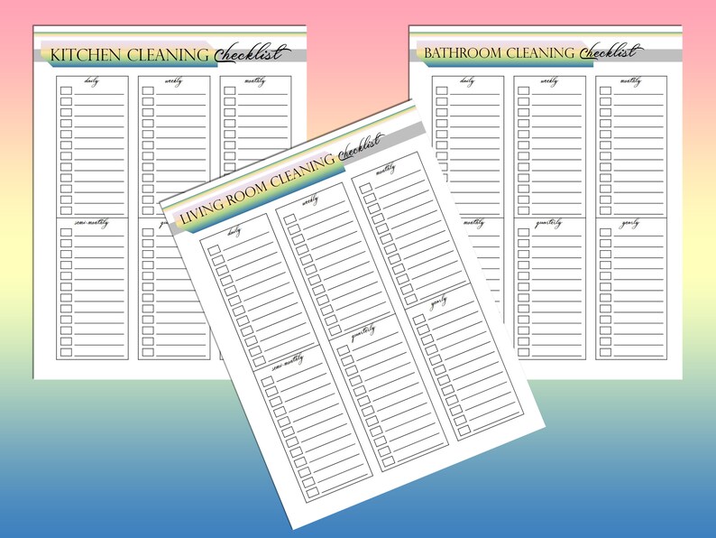 Cleaning Planner Printable Weekly Chores Digital Download Household ...