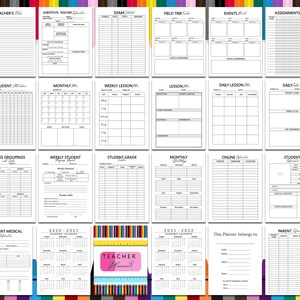 Teacher Planner Minimalistic School Printable Academic Digital Download ...