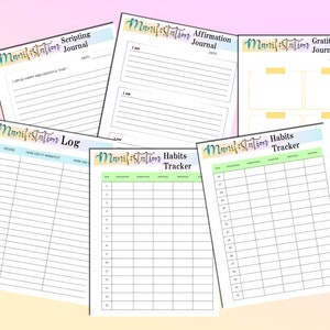 Manifestation Journal Intentions Planner Printable Law of Attraction ...