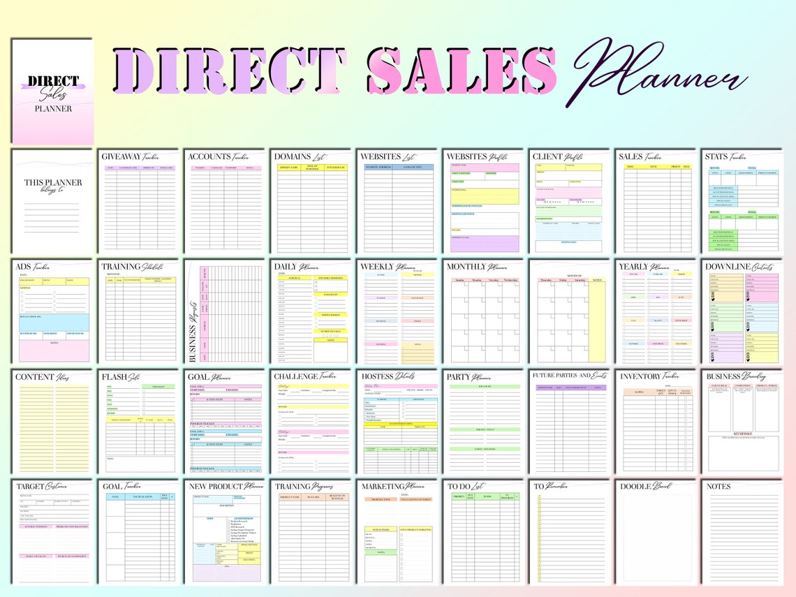 Direct Sales Planner MLM Printable Power Hour Small Business Digital ...