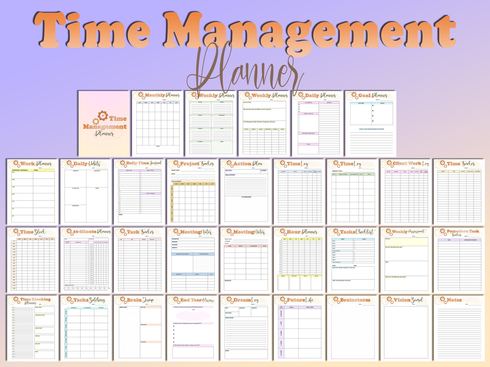 Time Management Planner Printable Pomodoro Goals Time Tracker - Etsy