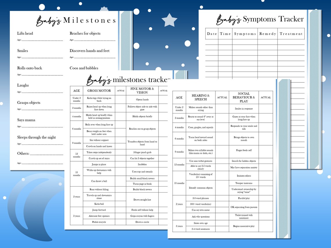 Baby Boy Planner Printable Digital Download Baby Book Memories - Etsy