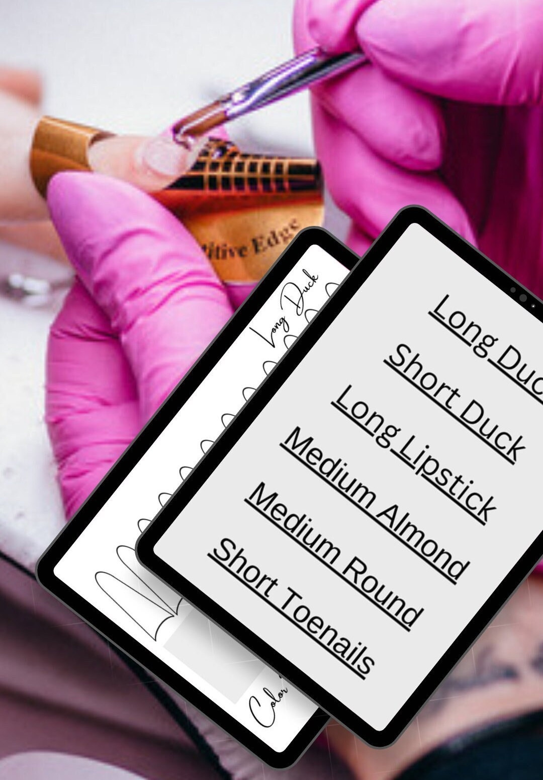 Nail Design Template Pack for Duck, Lipstick, Almond, Round, Toenails ...