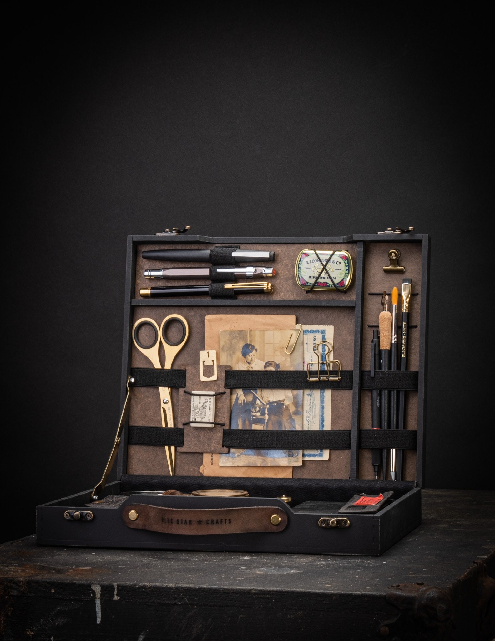 Vintage Briefcase for Writers Made From Black Distressed - Etsy UK